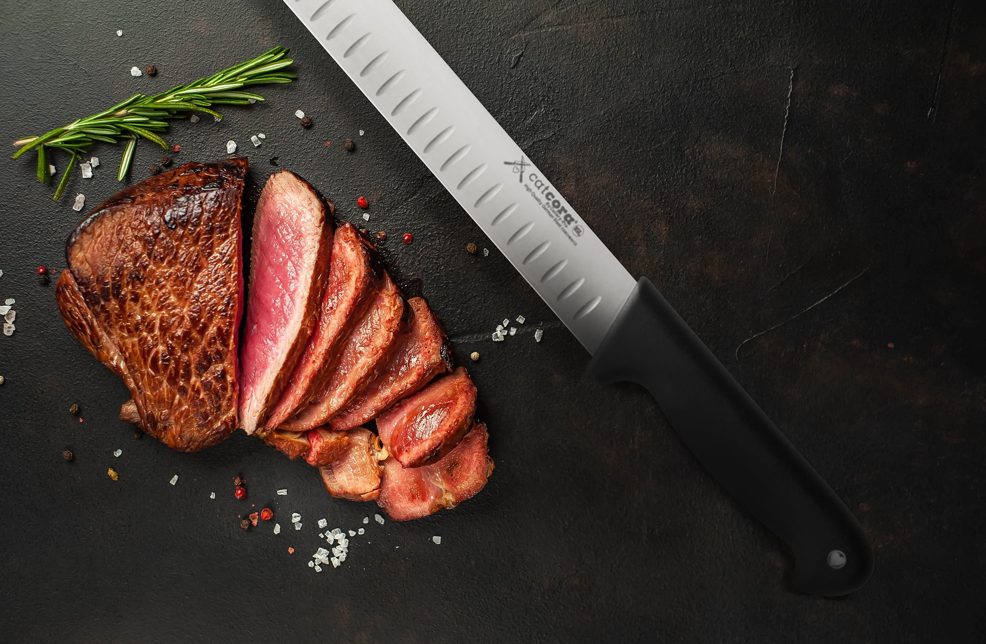 Cutlery-Pro 12-Inch Granton Edge Kitchen Knife, Soft-Grip, German Steel ...