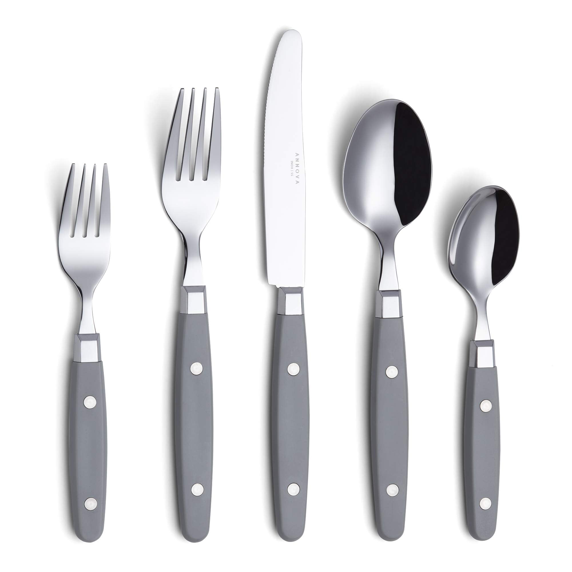 Cutlery Set 20 Pieces Stainless Steel Color Handle with Rivet/Retro ...