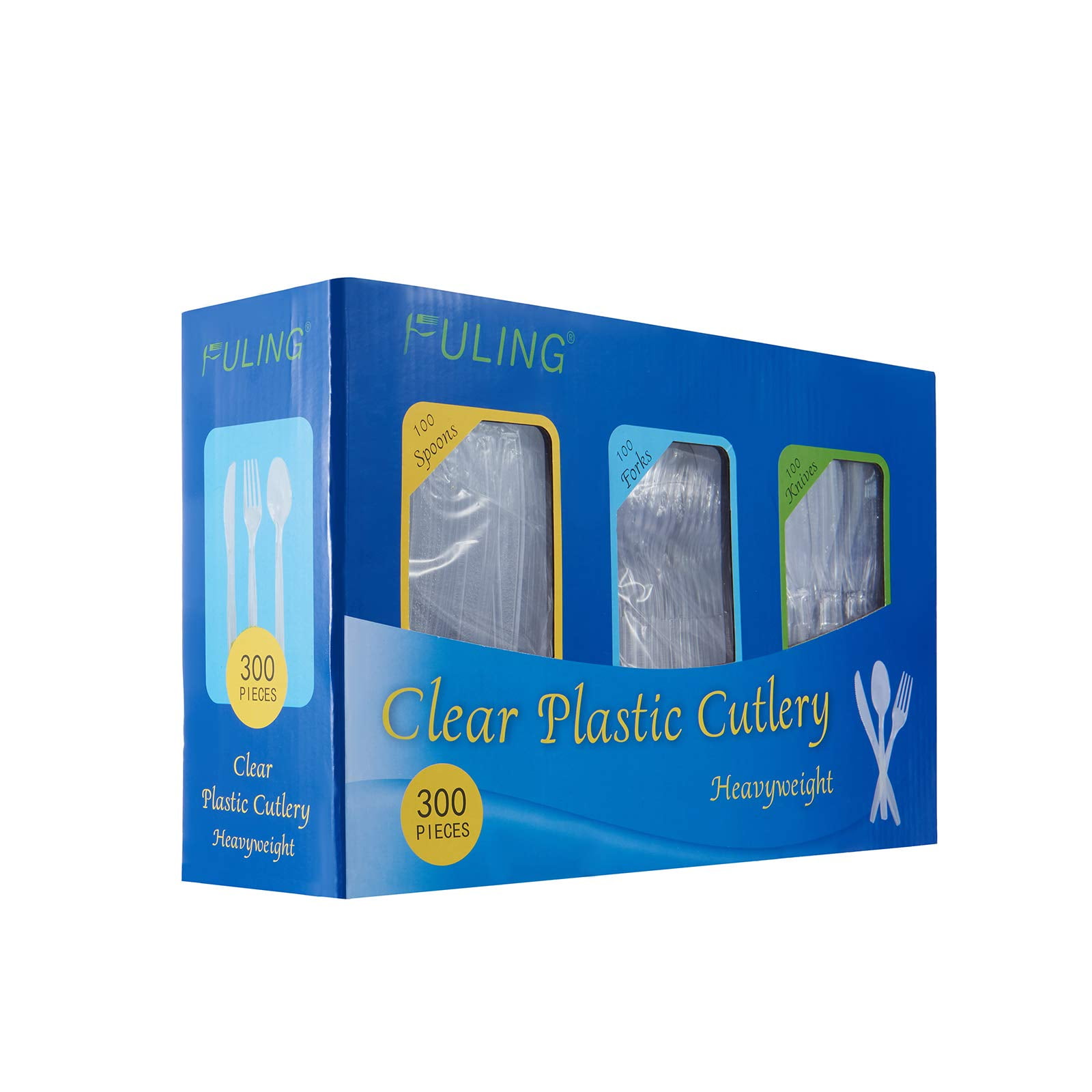 Cutlery Set Plastic Utensils Clear Forks Spoons Knives Disposable ...