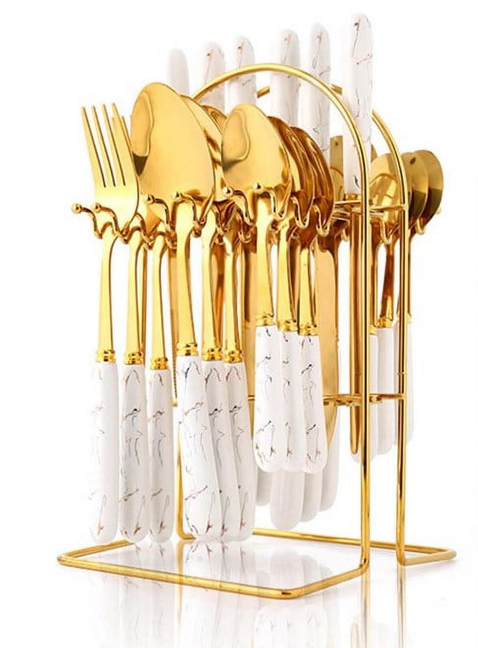 Cutlery Set for 6 Person, Christmas Elegant Cutlery Set, 24-Piece ...