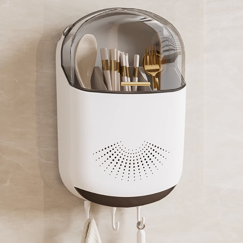 Cutlery Storage Box With Cover Lid On The Wall Storage Box Flatware ...