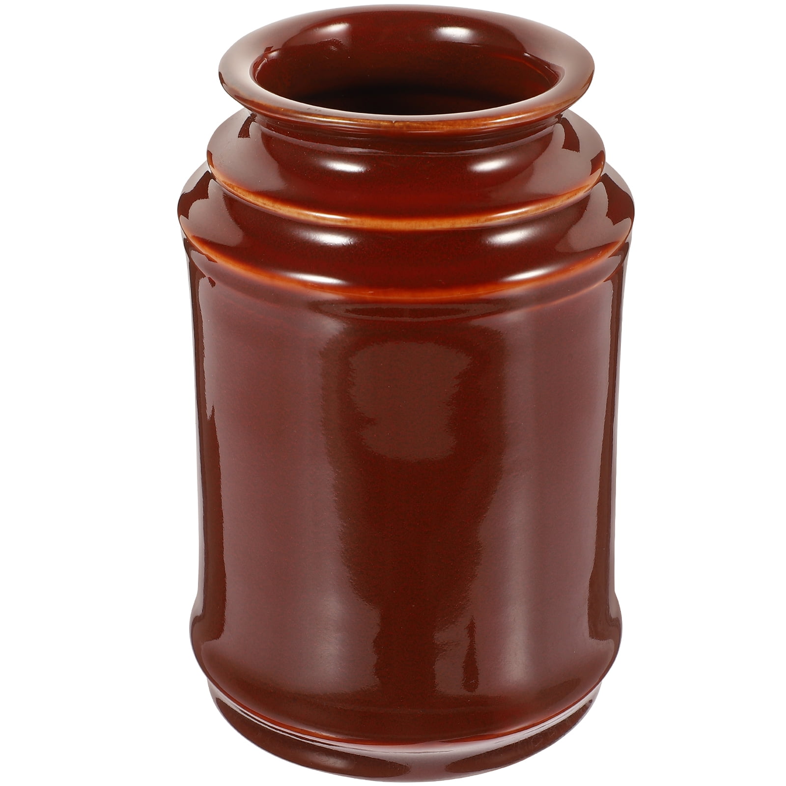 ifundom Brown Ceramic Utensil Holder Kitchen Storage Container for ...