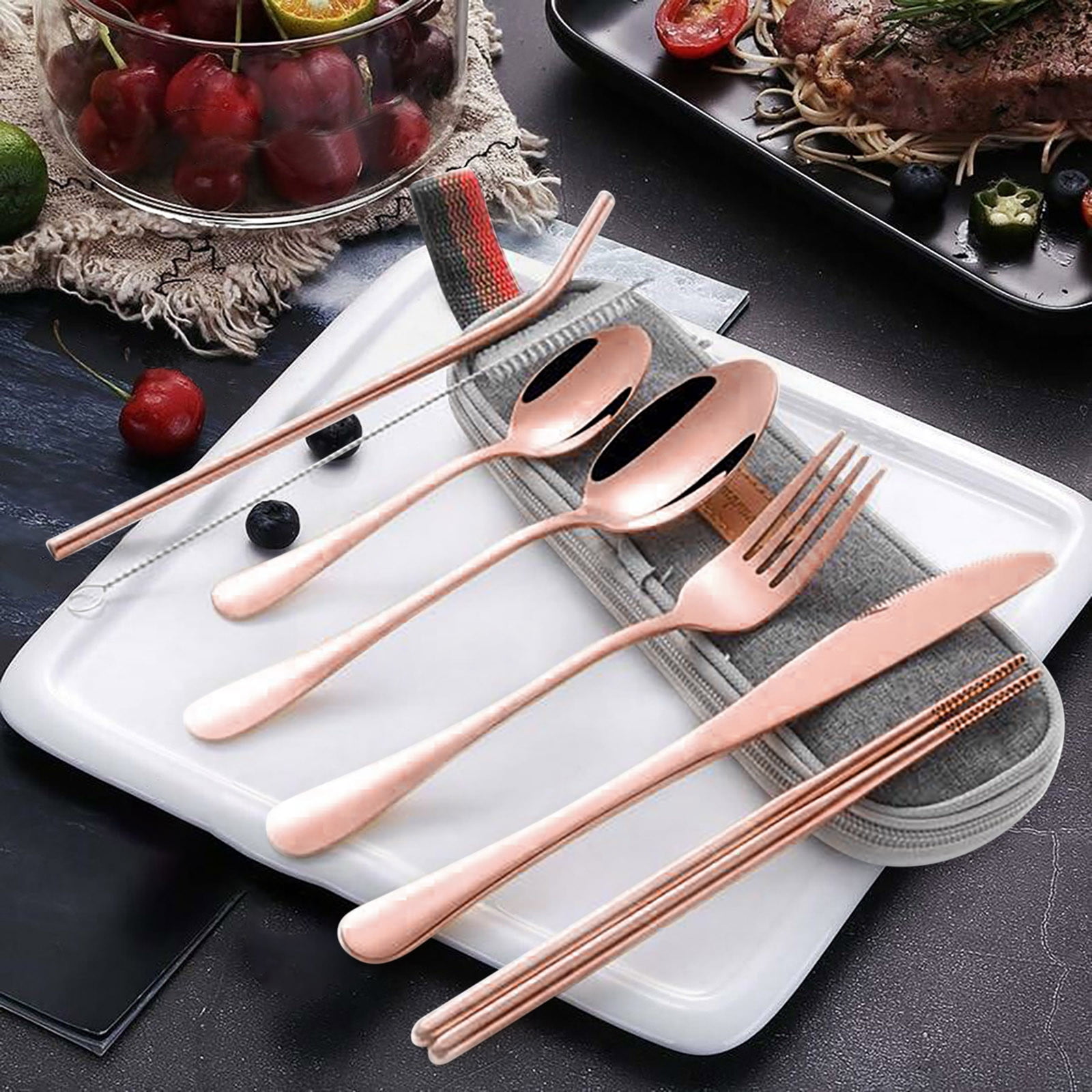 Cutlery and Flatware Sets New Upgrade Travel Utensils Set,Knife,Fork ...