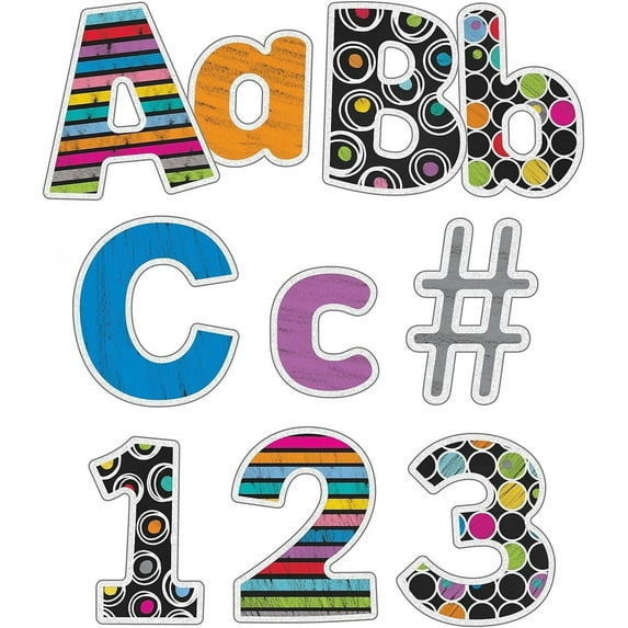 Cutout Letters,Upper and Lowercase Alphabet, Numbers, Punctuation, and ...