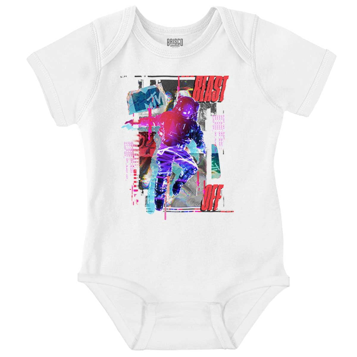 Cutout MTV Logo Moon Man Blast Off Romper Boys or Girls Infant Baby ...