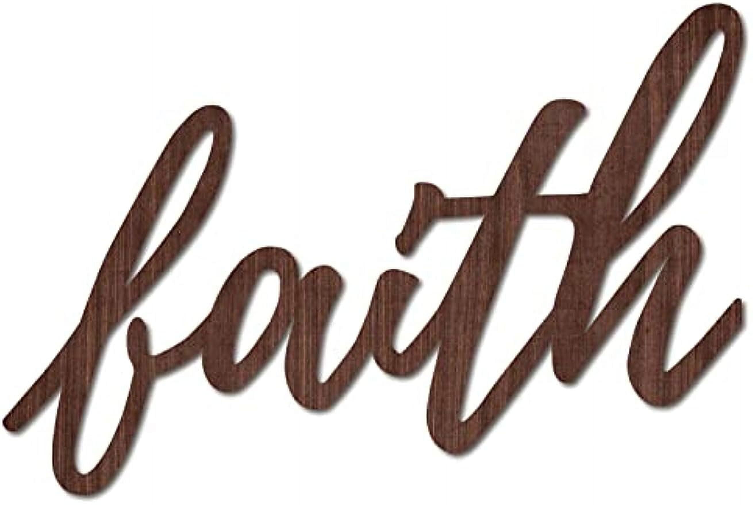 Cutout Sign Faith Wooden Wall Art Decor Wood Word Sculpture Signs ...