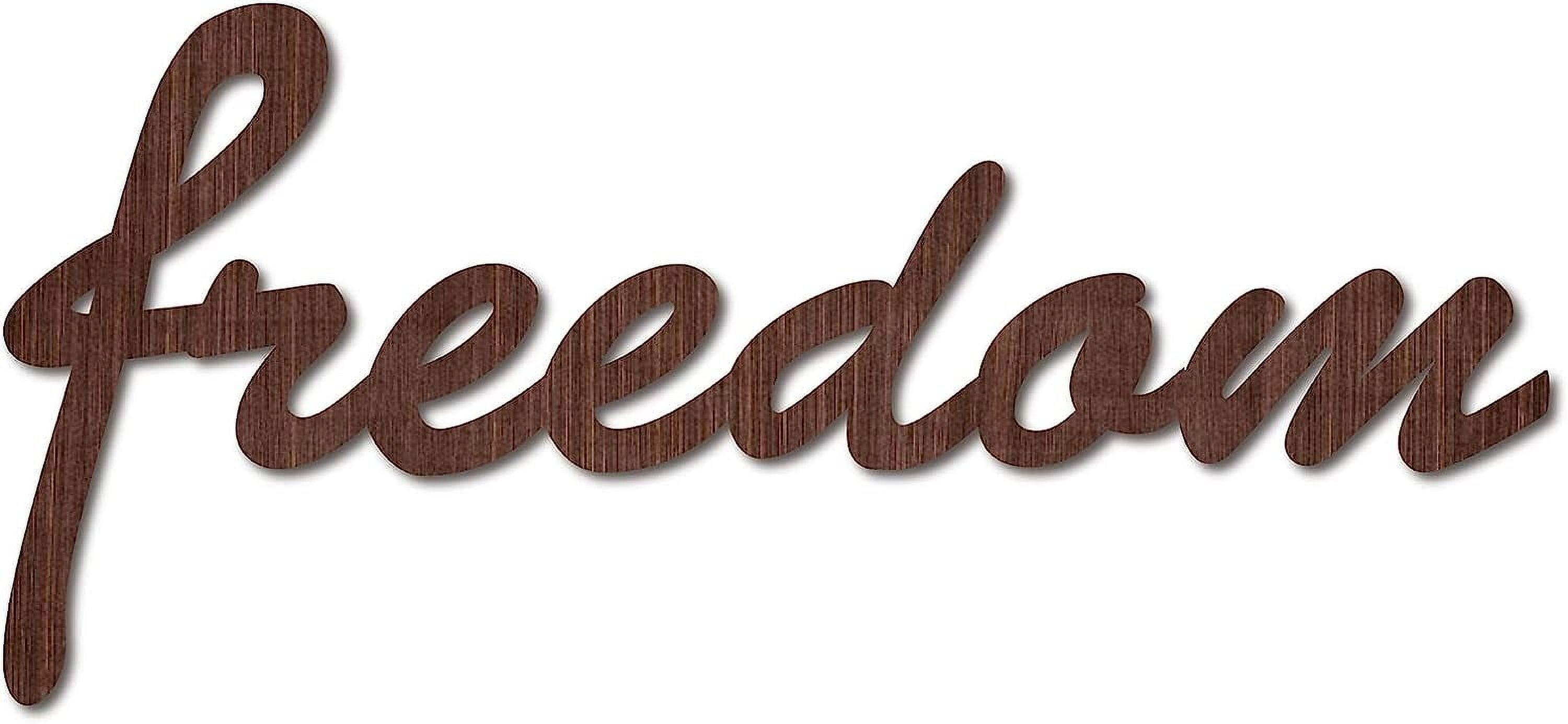 Cutout Sign Freedom Letter Wooden Wall Art Decor Wood Word Sculpture ...