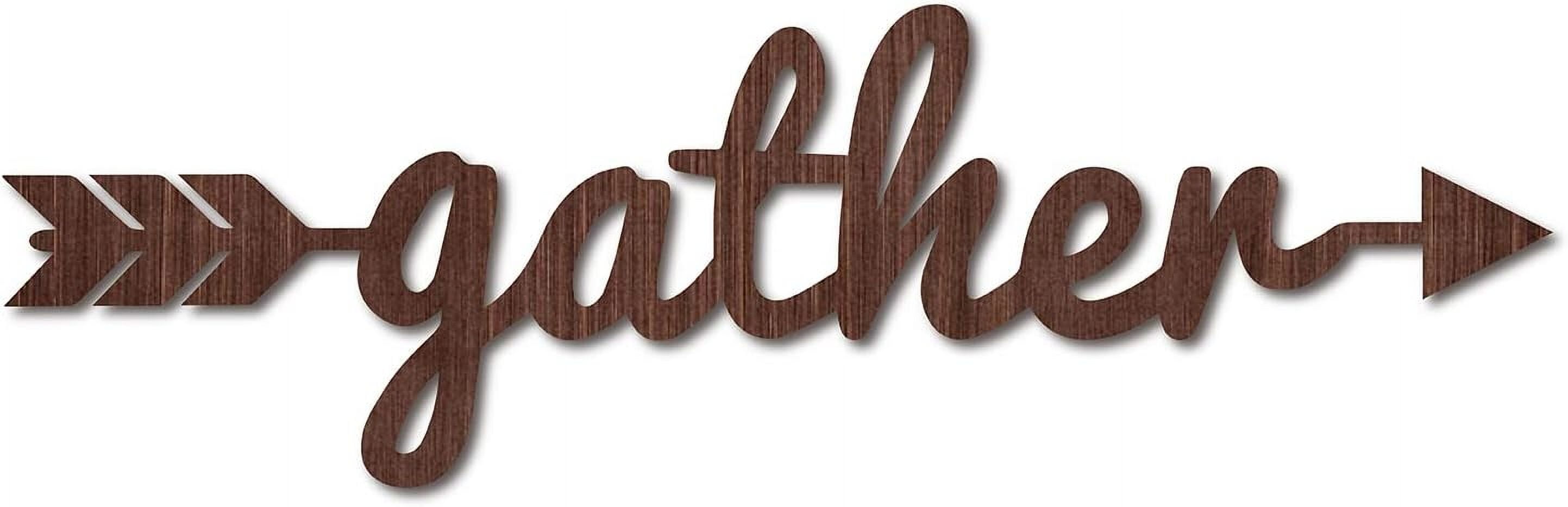 Cutout Sign Gather Arrow Wooden Wall Art Decor Wood Word Sculpture ...