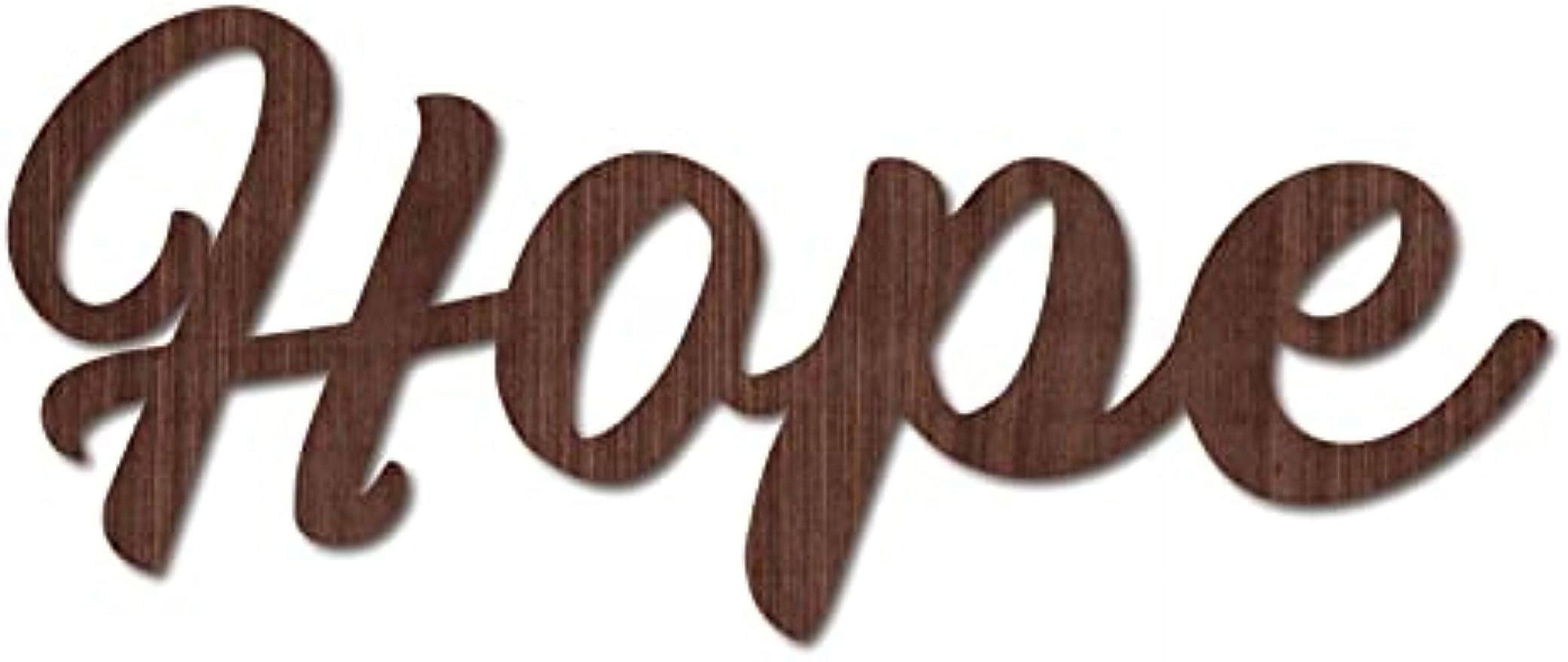 Cutout Sign Hope Wooden Wall Art Decor Wood Word Sculpture Signs Rustic ...