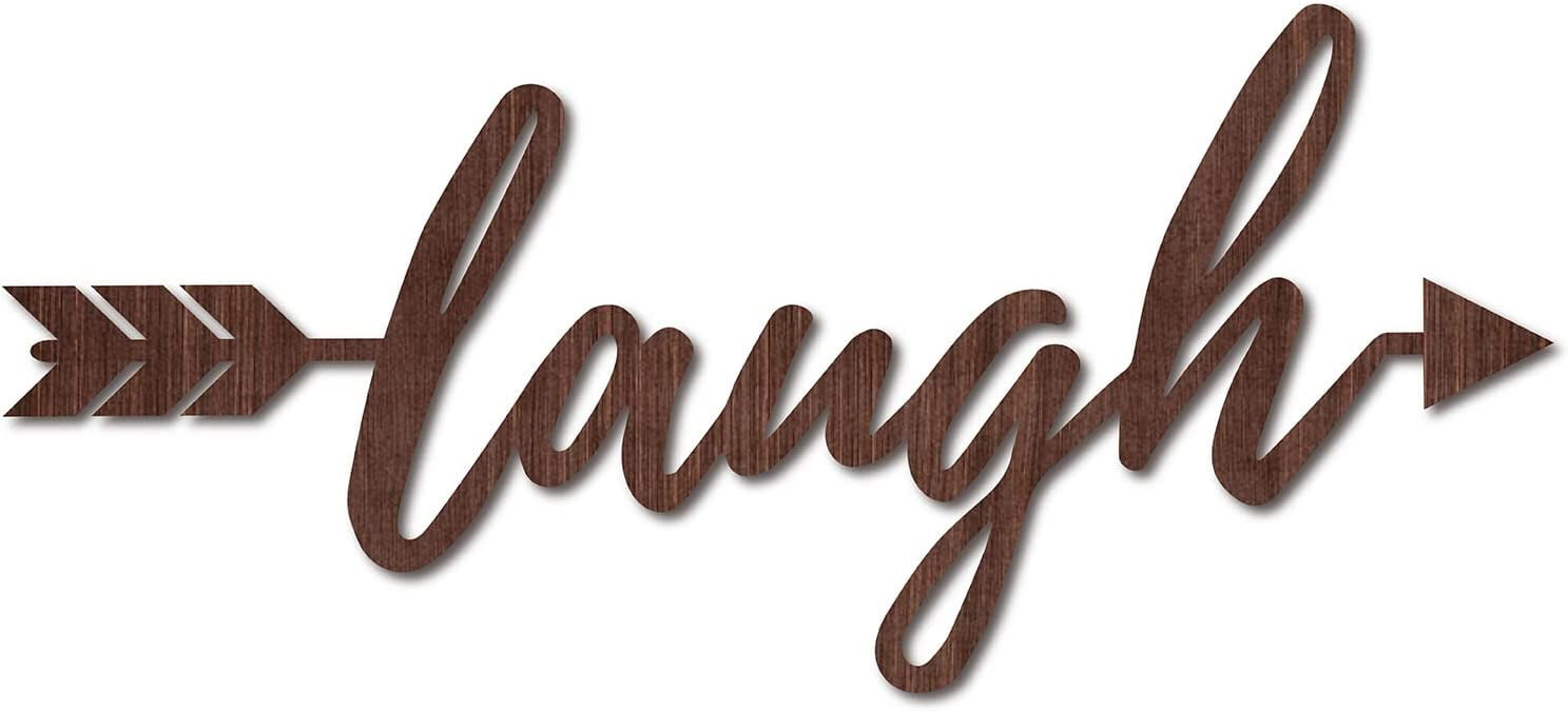 Cutout Sign Laugh Arrow Wood Sign Wooden Wall Art Decor Wood Word ...