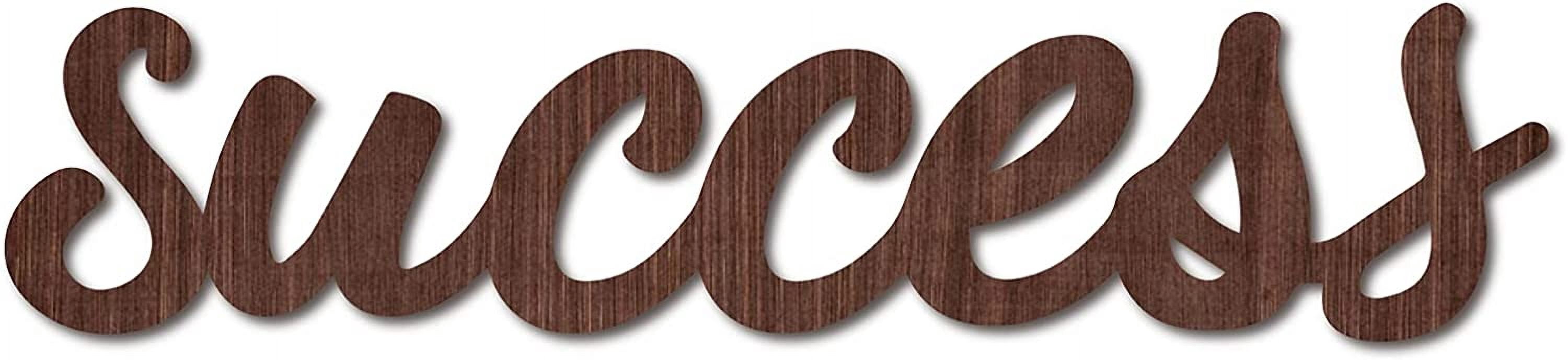 Cutout Sign Success Letter Wooden Wall Art Decor Wood Word Sculpture ...
