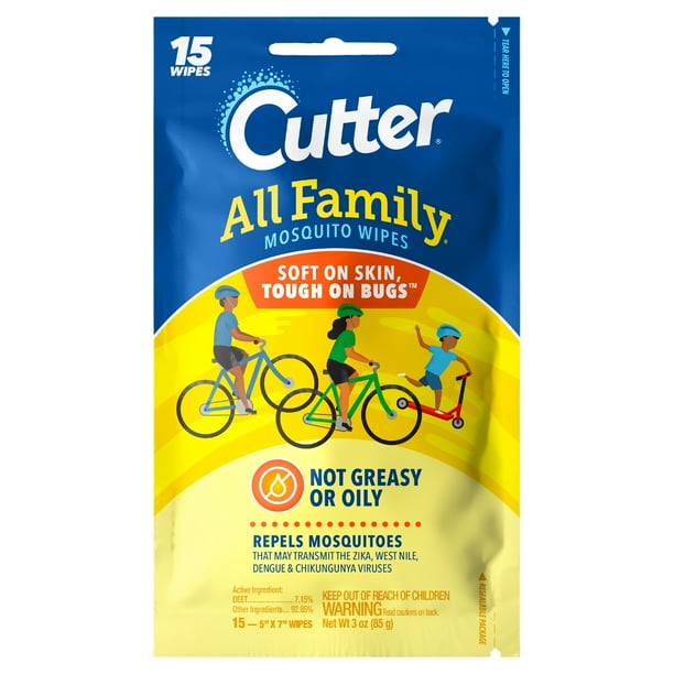 Cutter All Family Mosquito Wipes, 15-ct - Walmart Business Supplies
