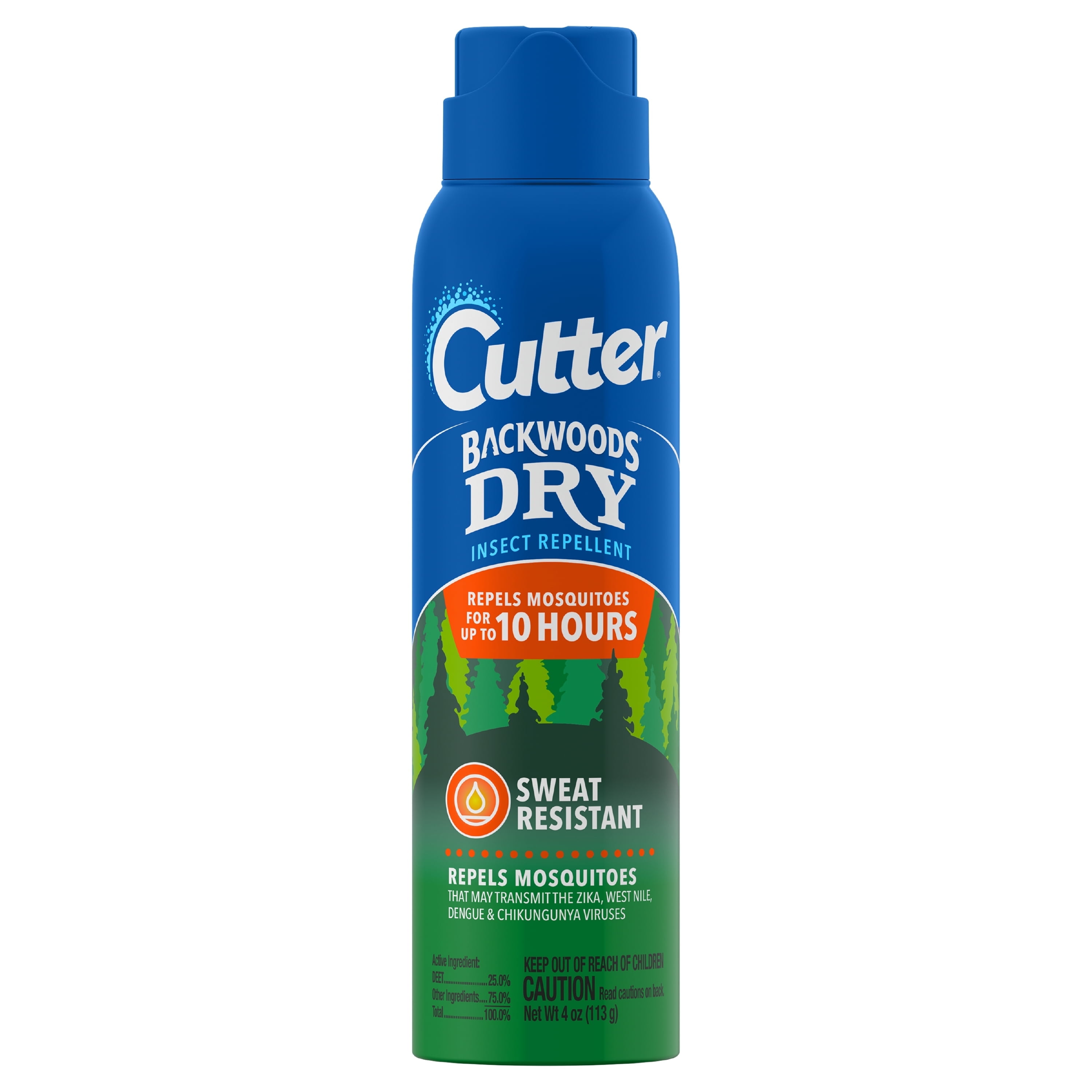 Cutter Backwoods Dry Insect Mosquitoes Repellent, 4 ounces - Walmart.com