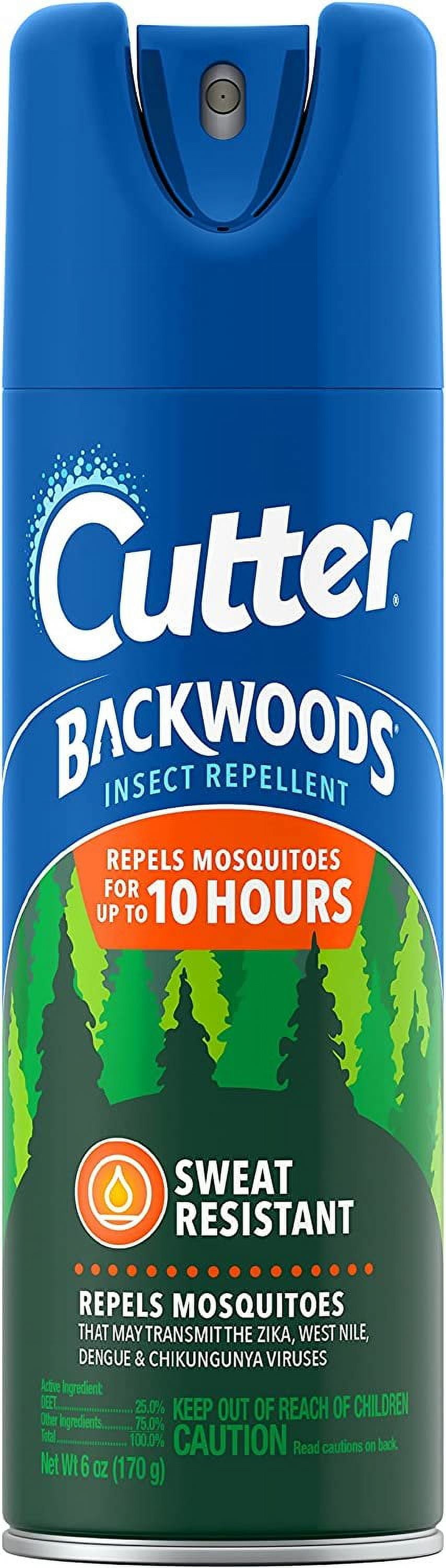 Cutter Backwoods Insect Repellent, Mosquito Repellent, 25% DEET, Sweat ...