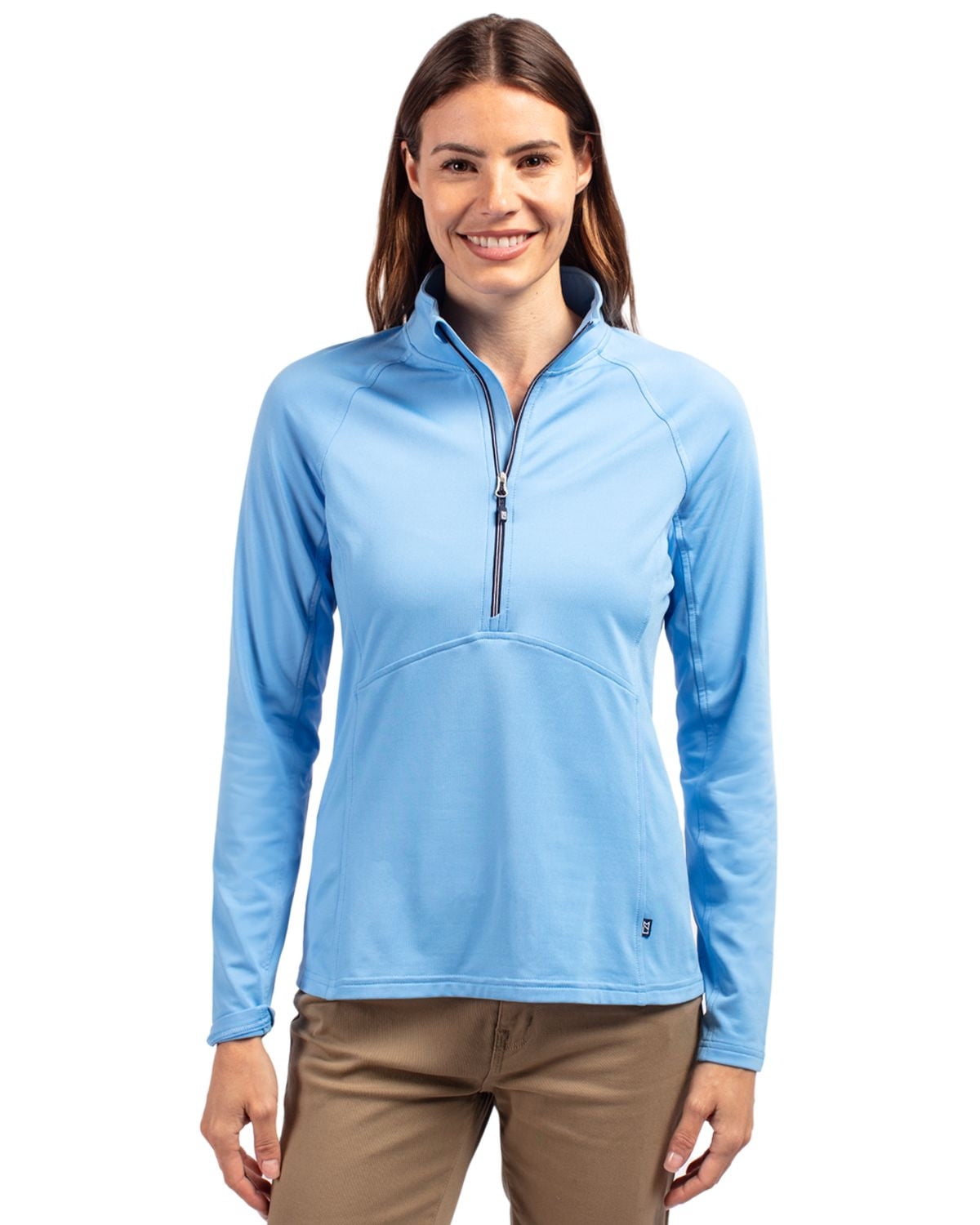 Cutter & Buck LCK00128 Adapt Eco Knit Stretch Recycled Womens Half Zip ...