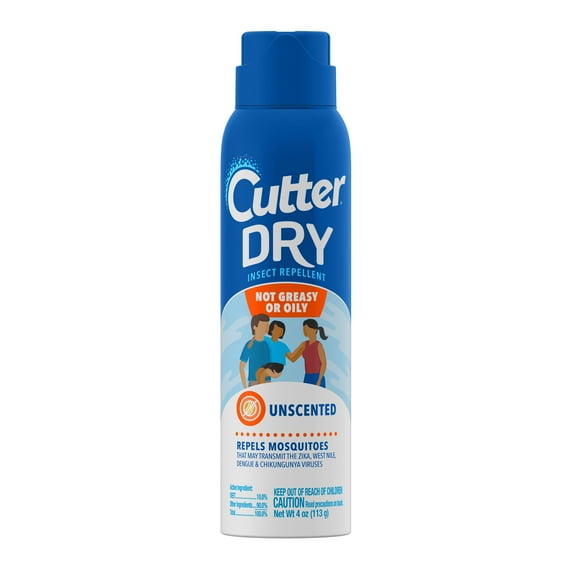 Cutter Dry Insect Repellent, Unscented Aerosol, 4oz - Mosquito ...