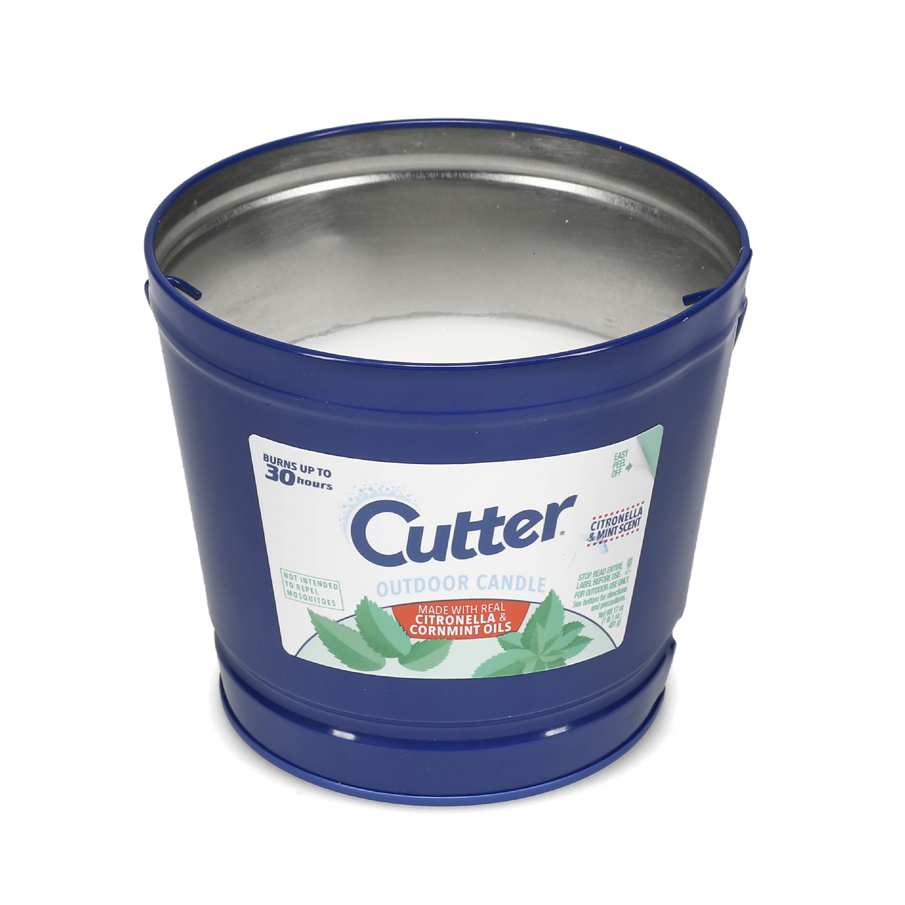 Cutter Outdoor Scented Candle, Citronella and Mint, 17 oz, Blue, Burns ...