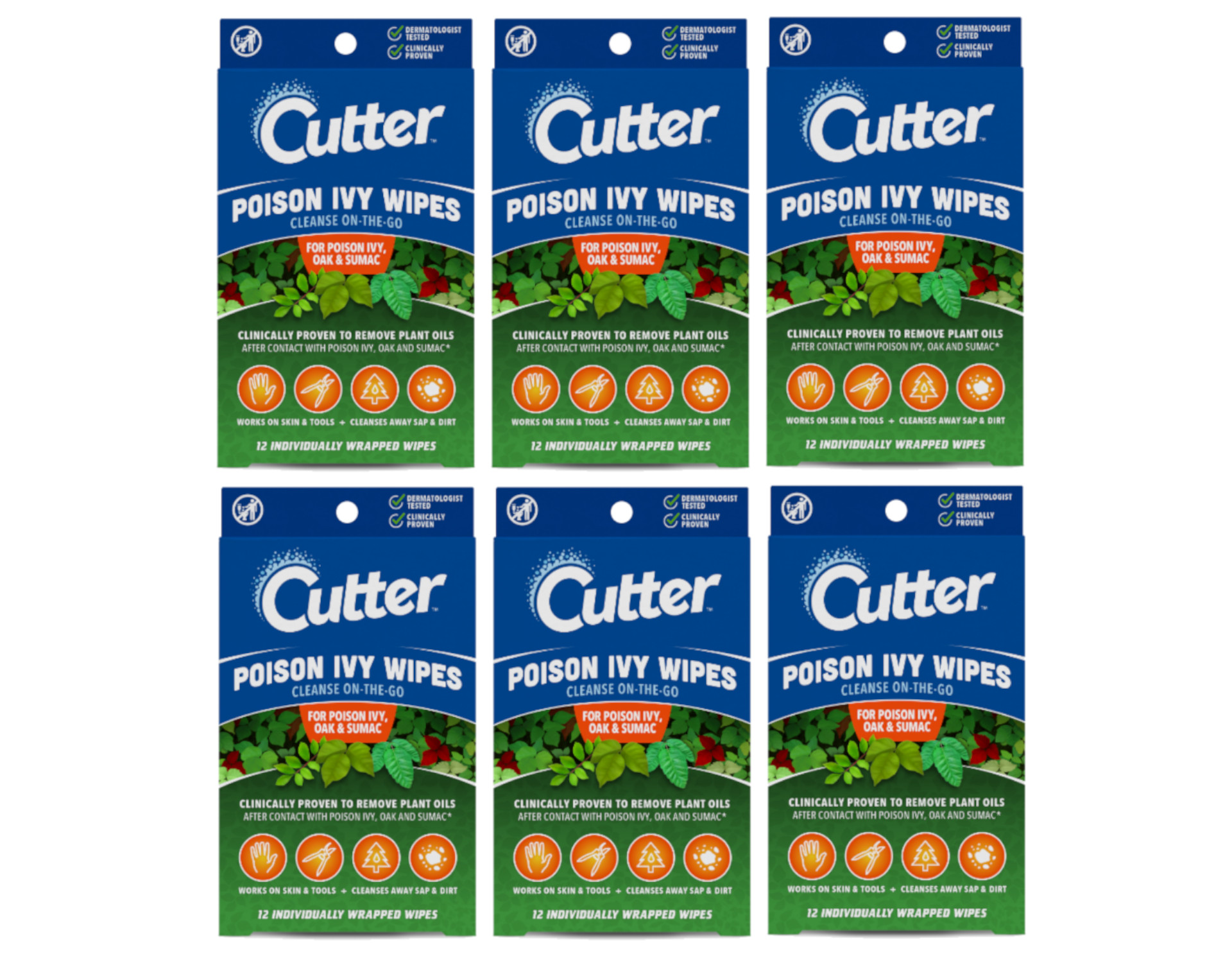 Cutter Poison Ivy Wipes, 12 Individually Wrapped Wipes per Package ...