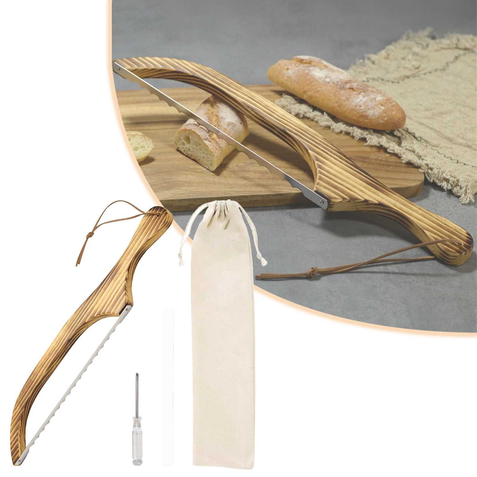 Cutter Polishing Stone Bread Slicer for Homemade Bread Bow Bread for ...