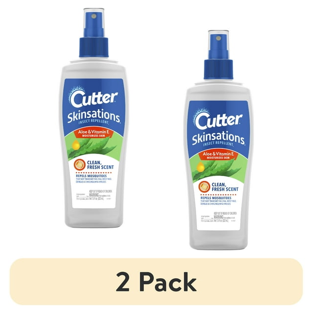 (2 pack) Cutter Skinsations Insect Repellent, Pump Spray, Clean Fresh ...
