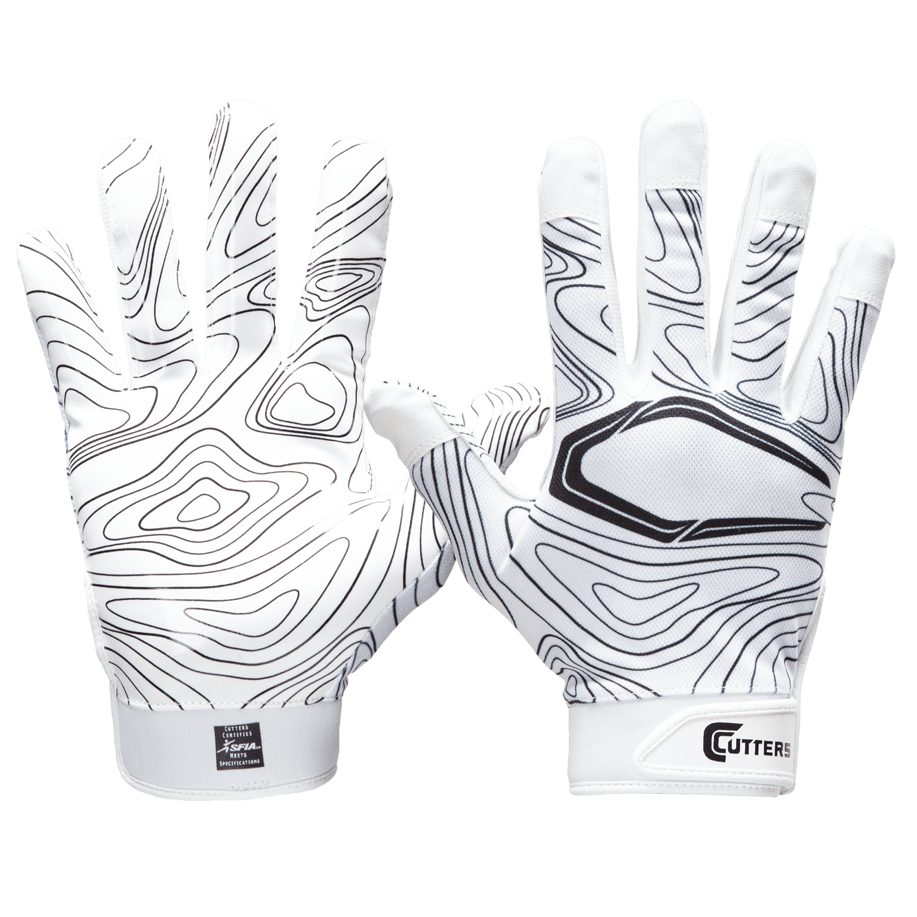 Cutters Game Day Football Receiver Gloves White Topo, Youth, L/XL ...