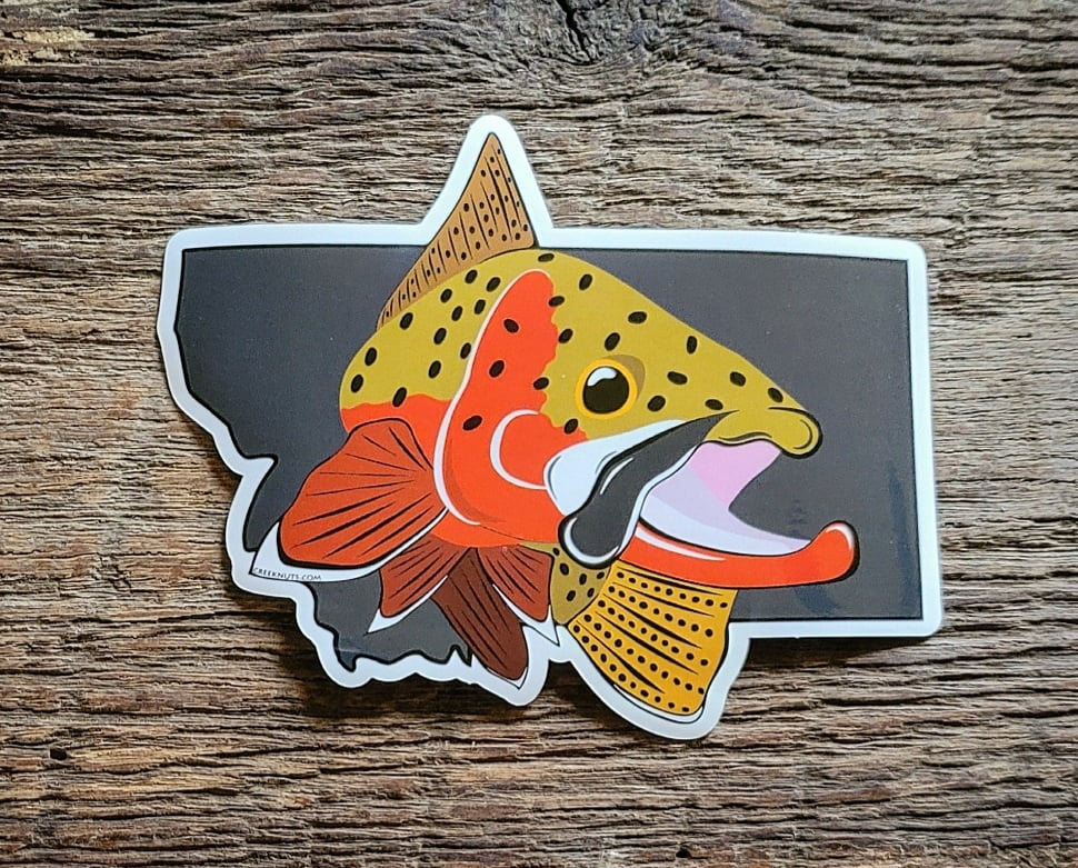 Cutthroat Trout on Montana Sticker Decal - Walmart.com