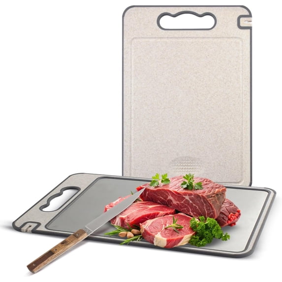 Cutting Board Double-Sided Stainless Steel with Knife Sharpener - Non ...