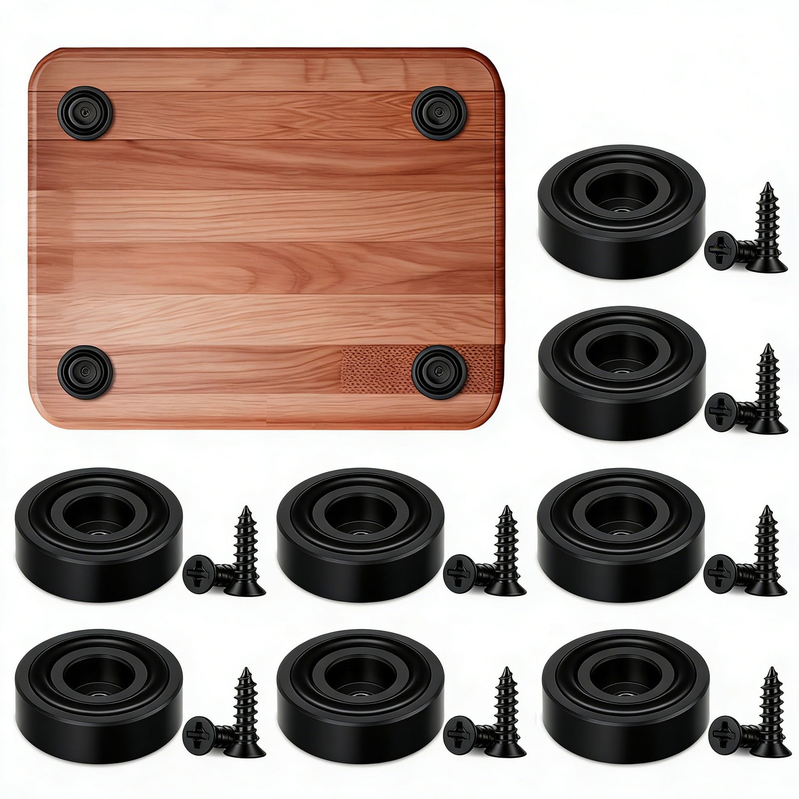 Cutting Board Legs with Non-Rubber Pads and Screws for Wooden Cutting ...