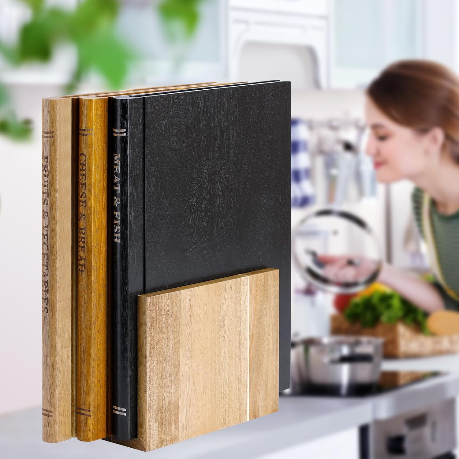 Cutting Board That Looks like Books, Set of 3 Solid Wood Book Shaped ...