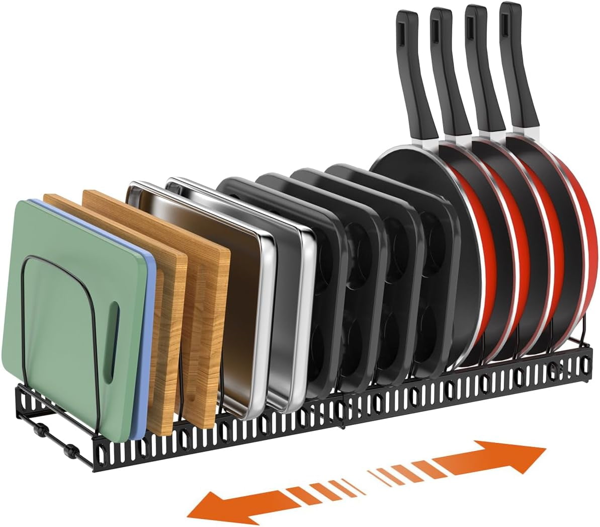 Cutting Board Organizer Rack, Expandable Baking Tray and Cookie Sheet ...