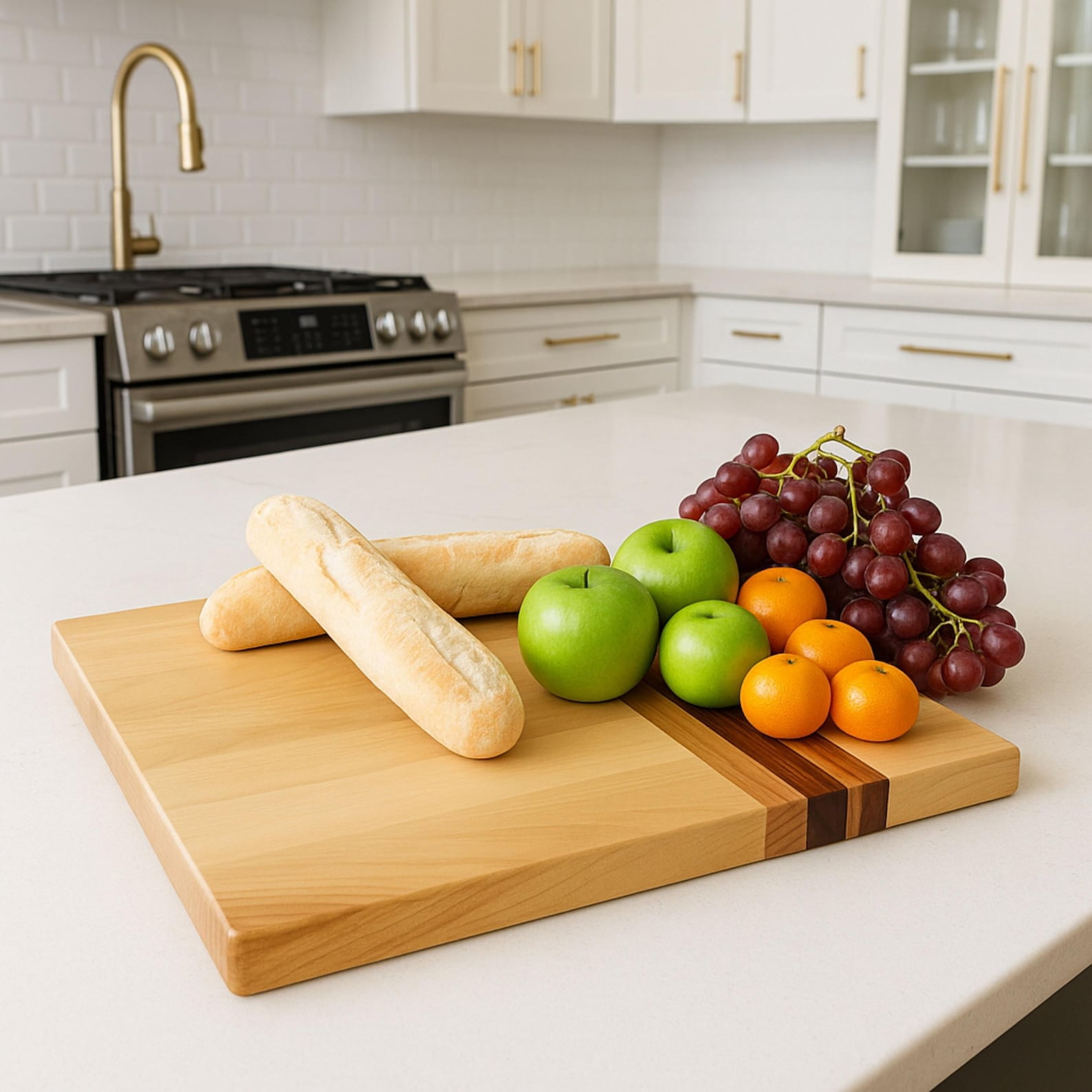 Cutting Board Plan – Printed Modern Wood Board with Single Inlay Stripe ...