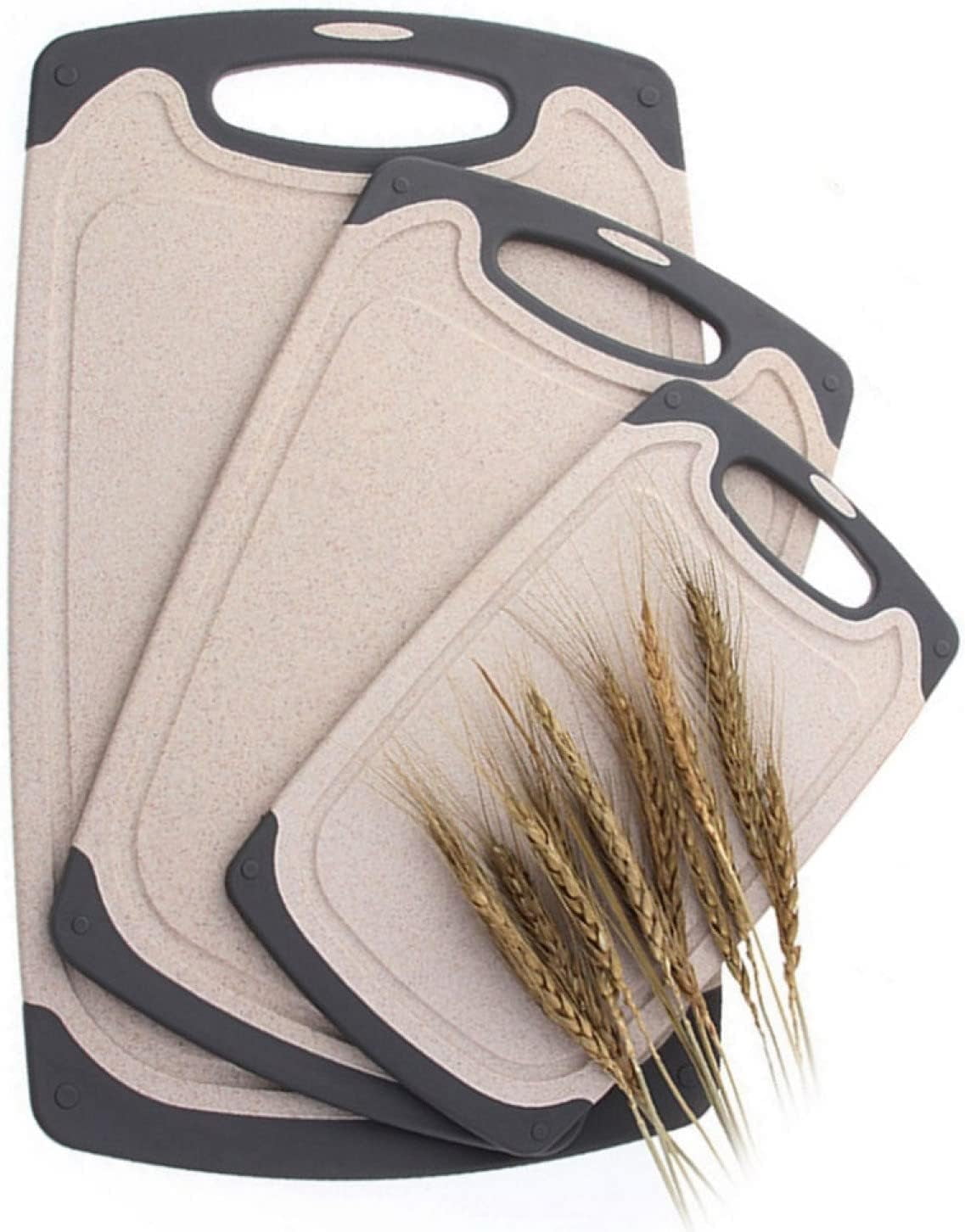 Cutting Boards For Kitchen, Anti-Skid Eco-Wheat Straw Cutting Board Set ...
