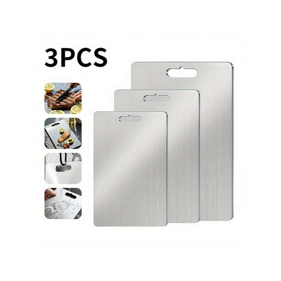 Cutting Boards for Kitchen Set of 3, Stainless Steel Chopping Board for ...