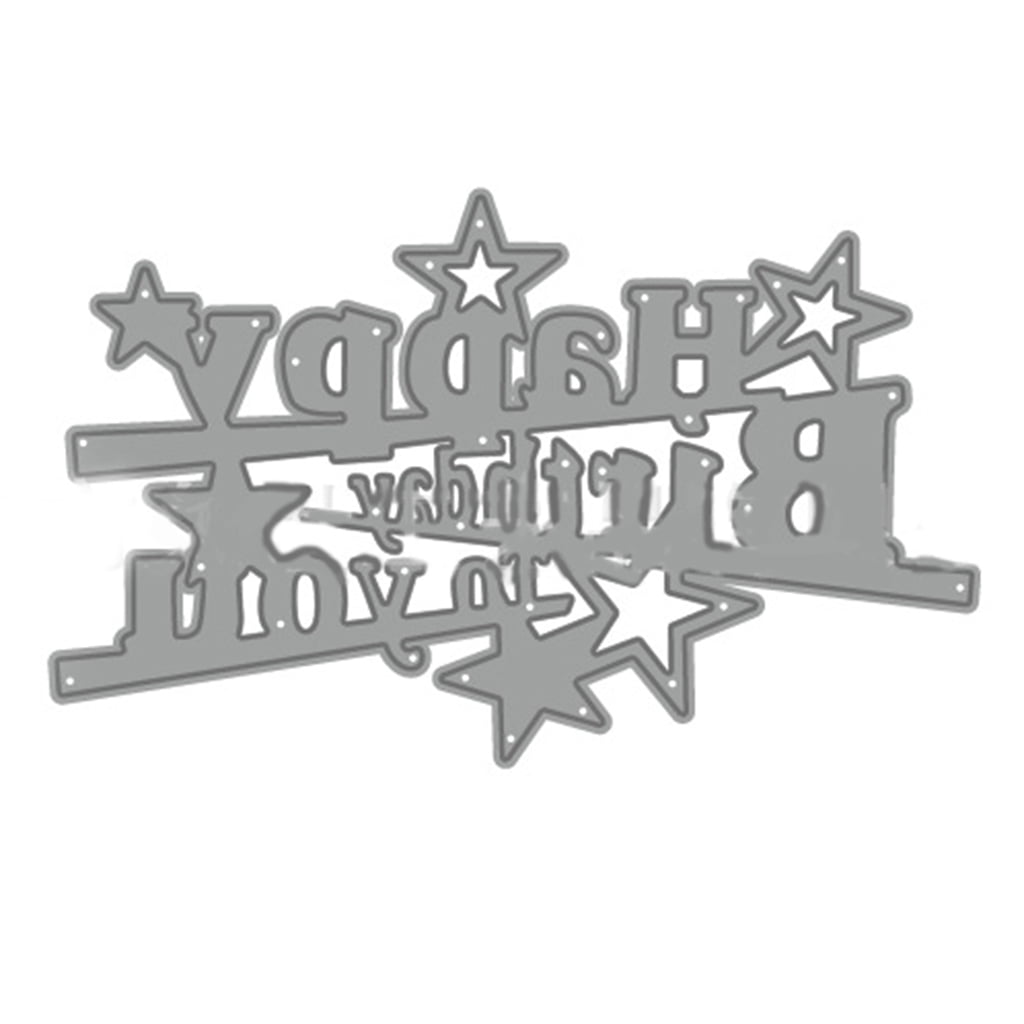 Cutting Dies Birthday Words Die Cuts Carbon Steel Embossing Stencils ...