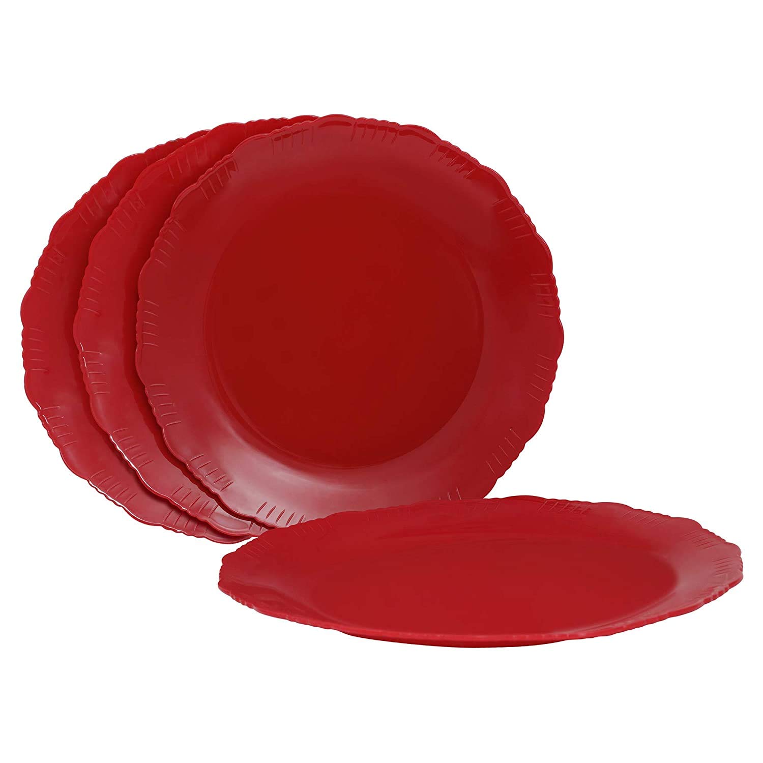 Cutting EDGE Round Colorful Set of Dinner Plates for Families Daily Use ...