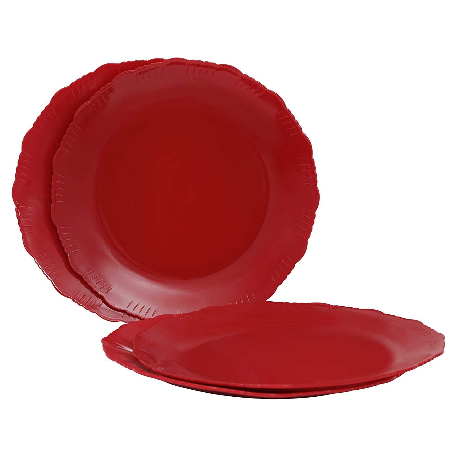 Cutting EDGE Round Colorful Set of Dinner Plates for Families Daily Use ...