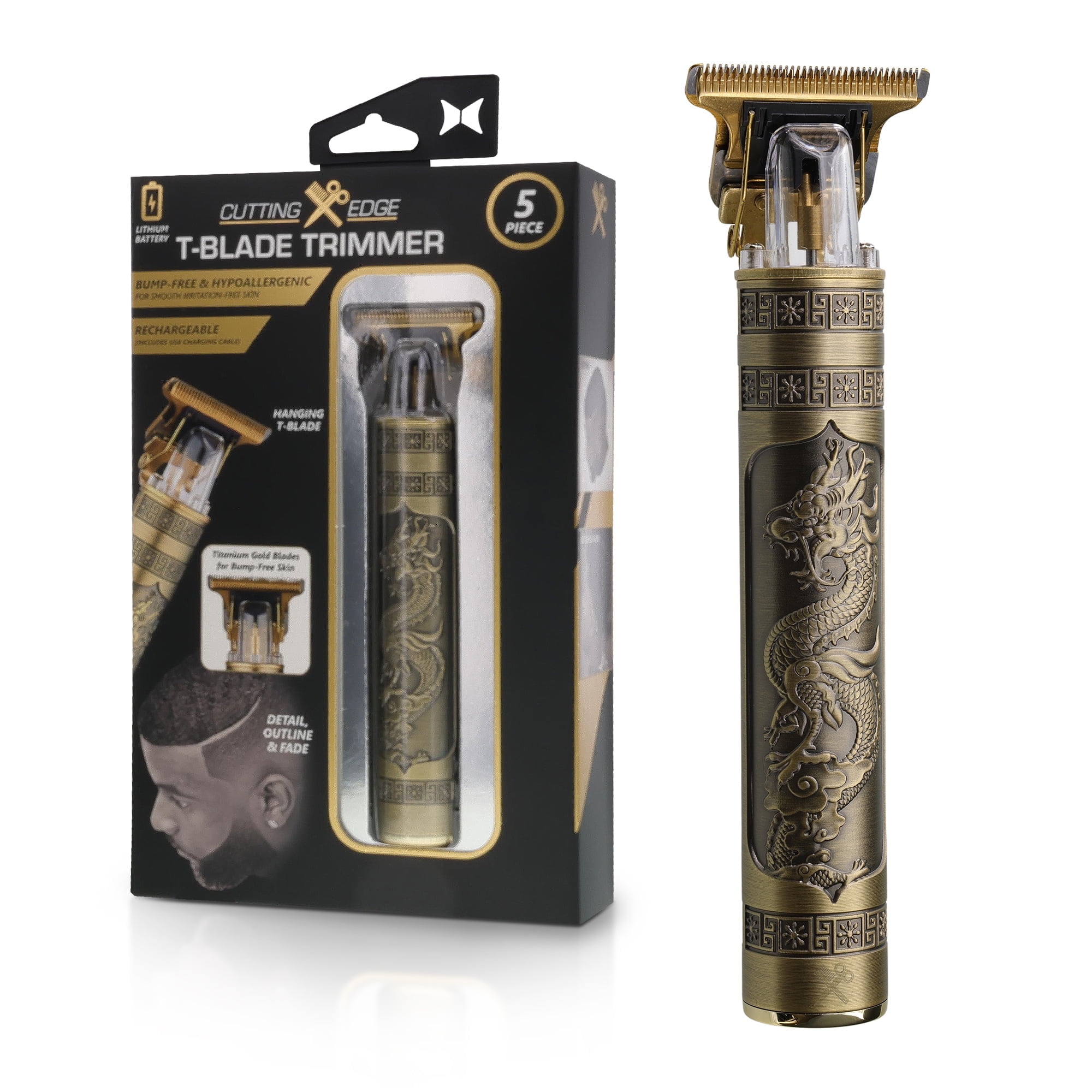 Cutting Edge Zero-Gap T-Blade Rechargeable Beard Trimmer with Dragon ...
