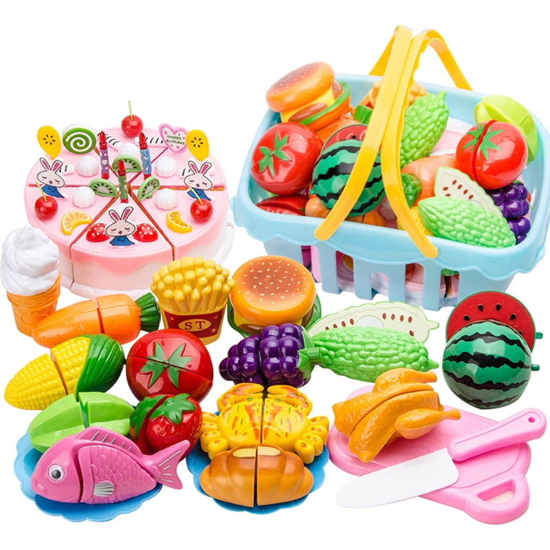 Cutting Fruits Vegetables Toy Set with Cutting Board Play Food ...