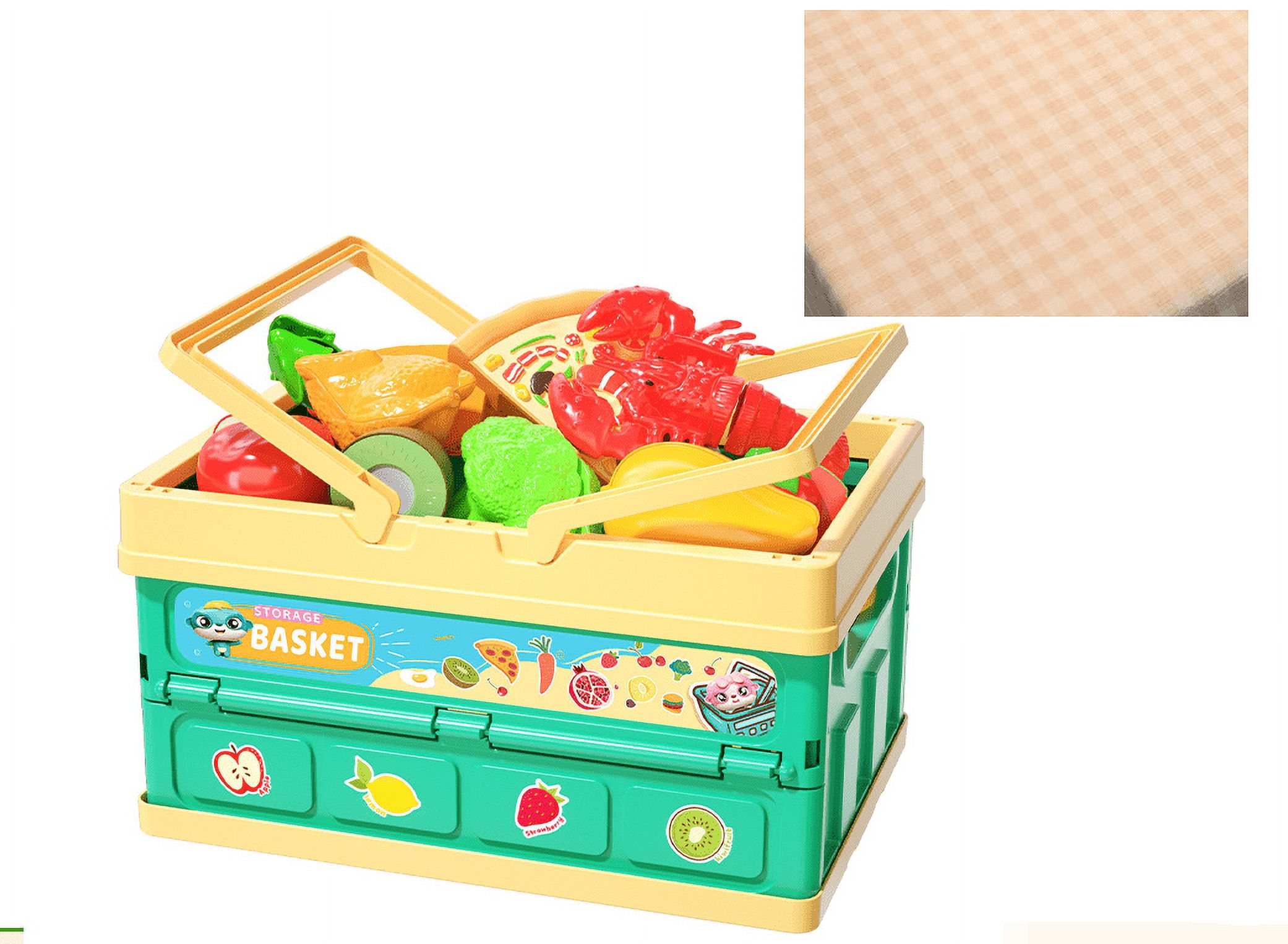 Cutting Play Food Toy for Kids Kitchen, Pretend Play Food Set with ...