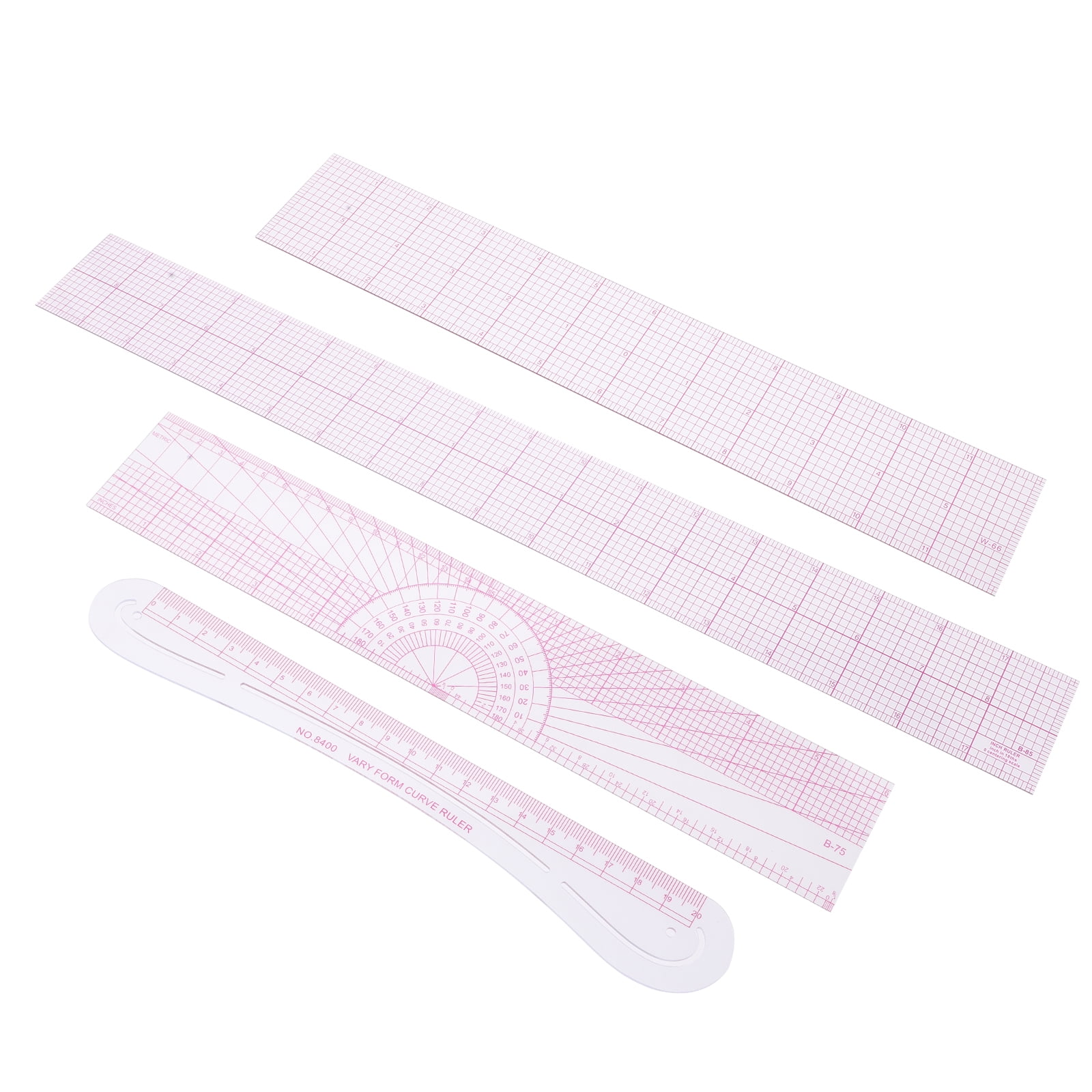 Cutting Ruler 4 Pcs Sewing Rulers and Guides for Fabric Multipurpose ...