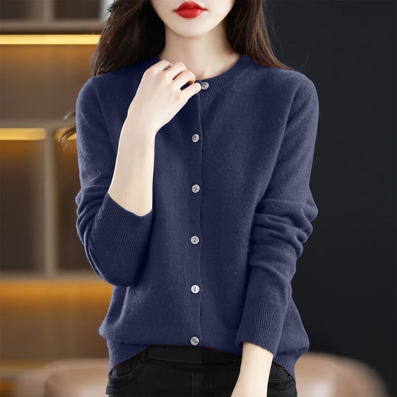 Cutuoiiu Knitted Cardigan Sweater for Women Open Front Button Down ...