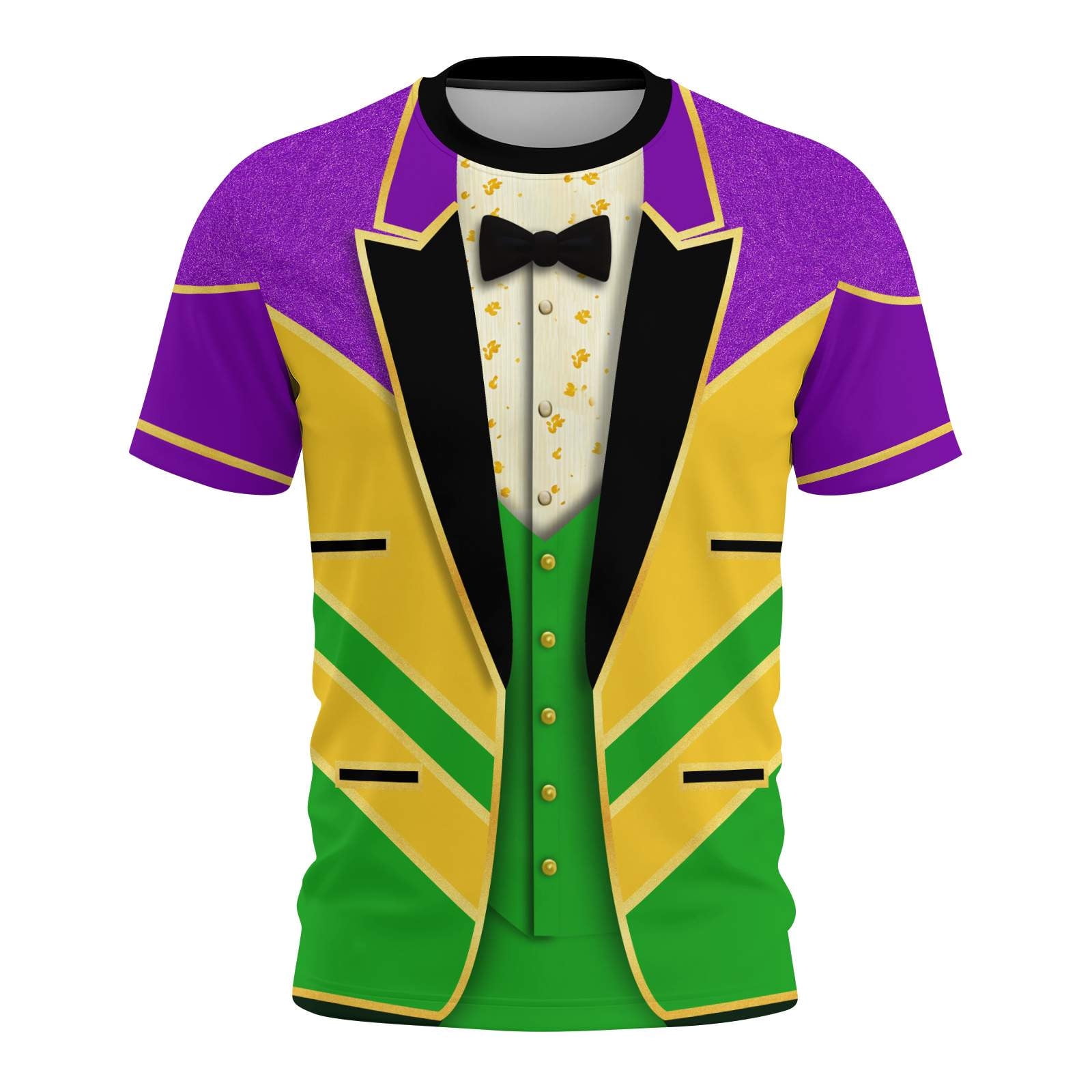 Cutuoiiu Unisex Carnival Printed Round-neck Short Sleeve Mardi Gras T ...