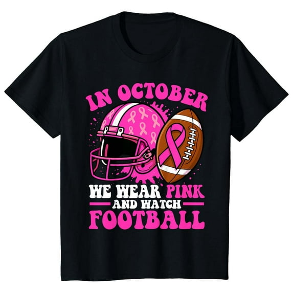 Cutuoiiu Women's Breast Cancer Awareness Ribbon Fashion Loose Round ...