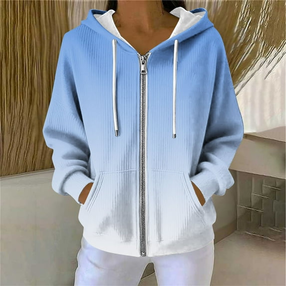 Cutuoiiu Women's Fashion Cardigans Zip up Hooded Jackets with Pockets ...