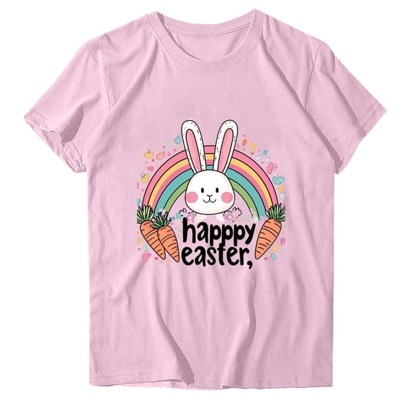 Cutuoiiu Women's Happy Easter Day Cute Funny Rabbit Prints Summer ...