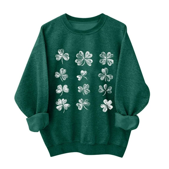 Cutuoiiu Women's Oversized Leisure Leaf Irish Shamrock St. Patrick's ...