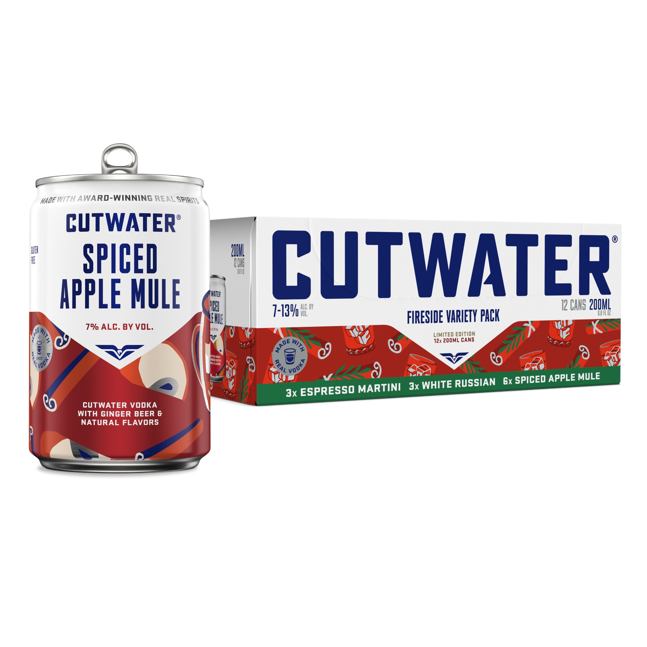 Cutwater Fireside Variety 12 pack, 200 ml Aluminum Cans, 13% ABV ...