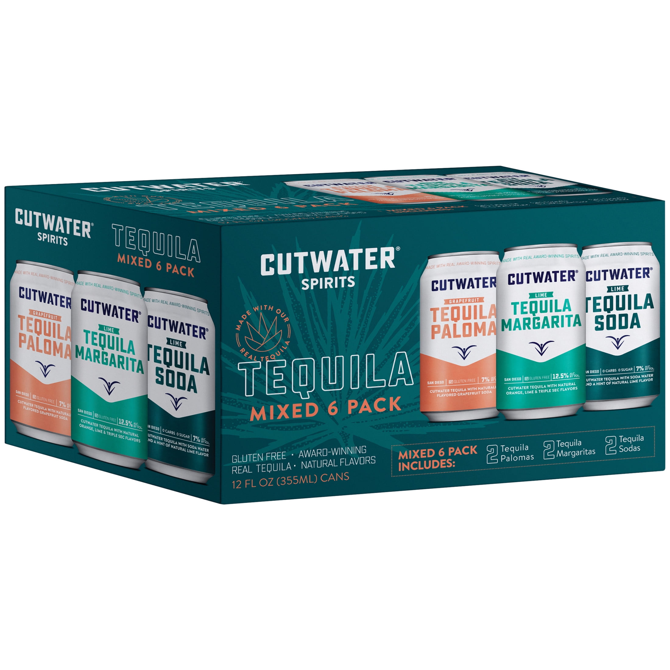 Cutwater Tequila Variety Pack, 6 Cans, 5% ABV for Office Breakroom ...