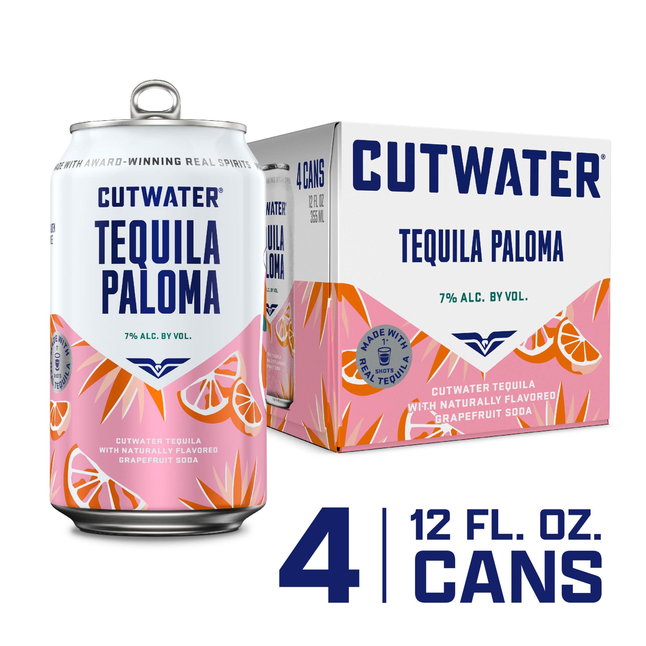 Cutwater Spirits Paloma 4 Pack 12 fl oz Aluminum Cans 7% ABV - Walmart.com