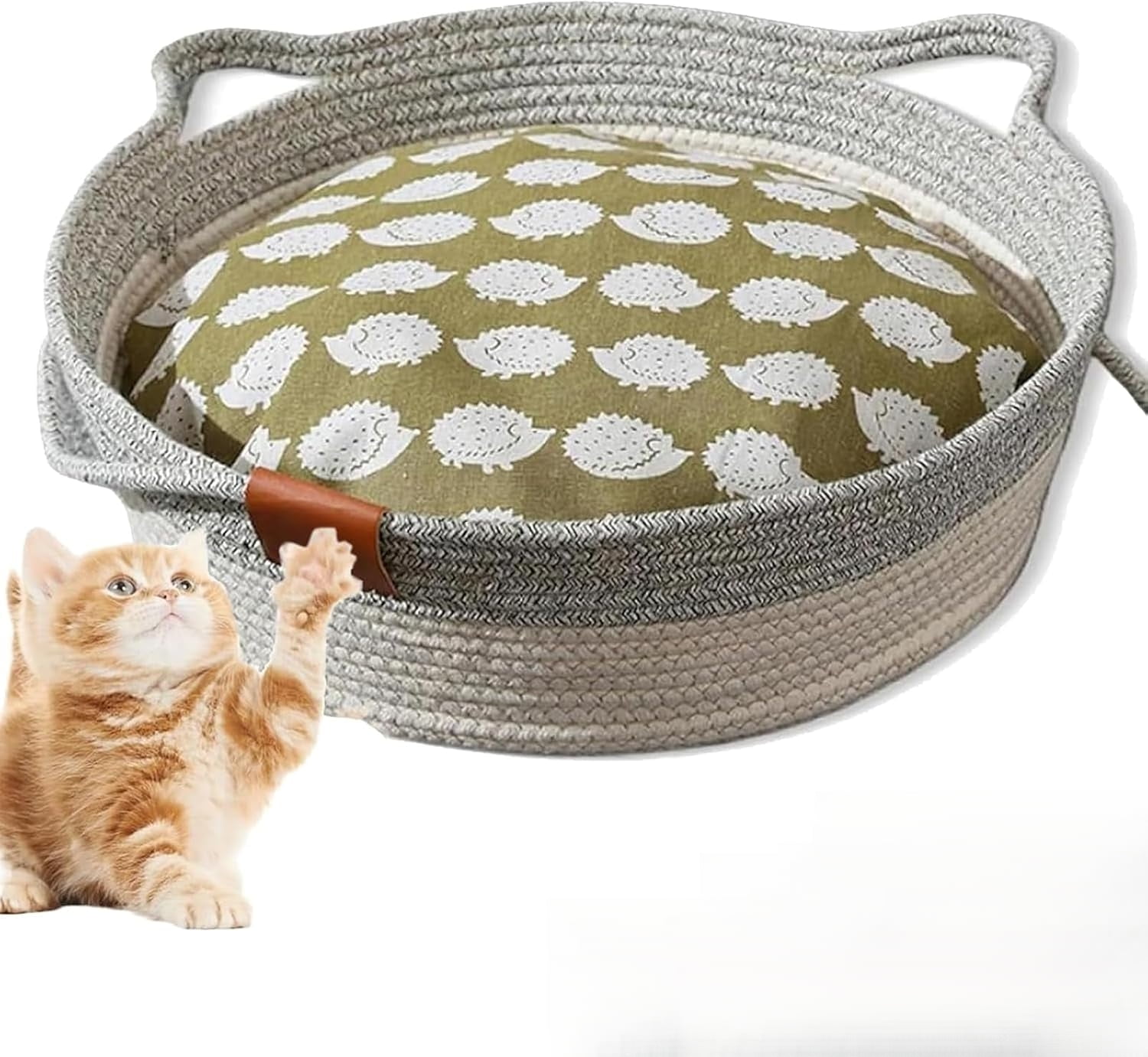 Cutypet Cat Basket, Cotton Rope Handmade Woven Cat Bed, Scratch ...